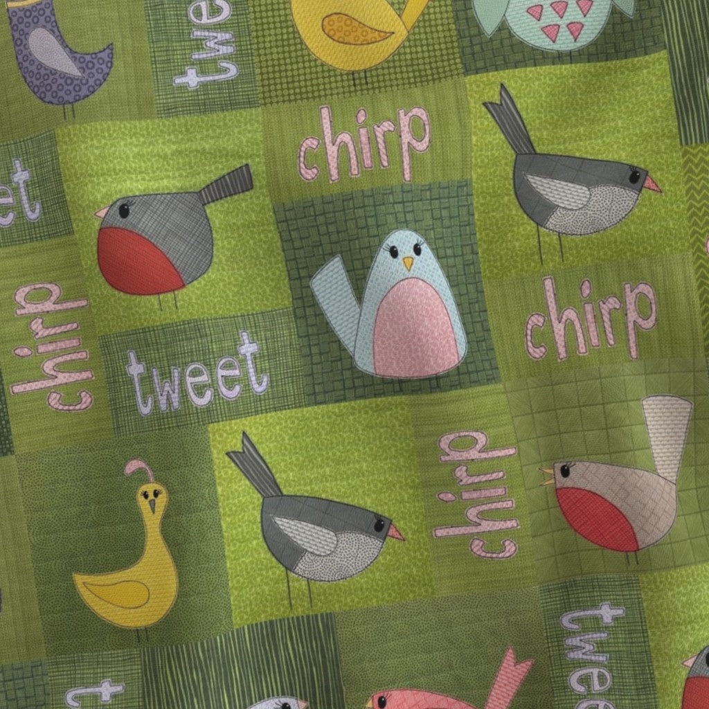 Chirp with Words - 4 inch squares - cheater quilt fabric – Shiny Happy ...